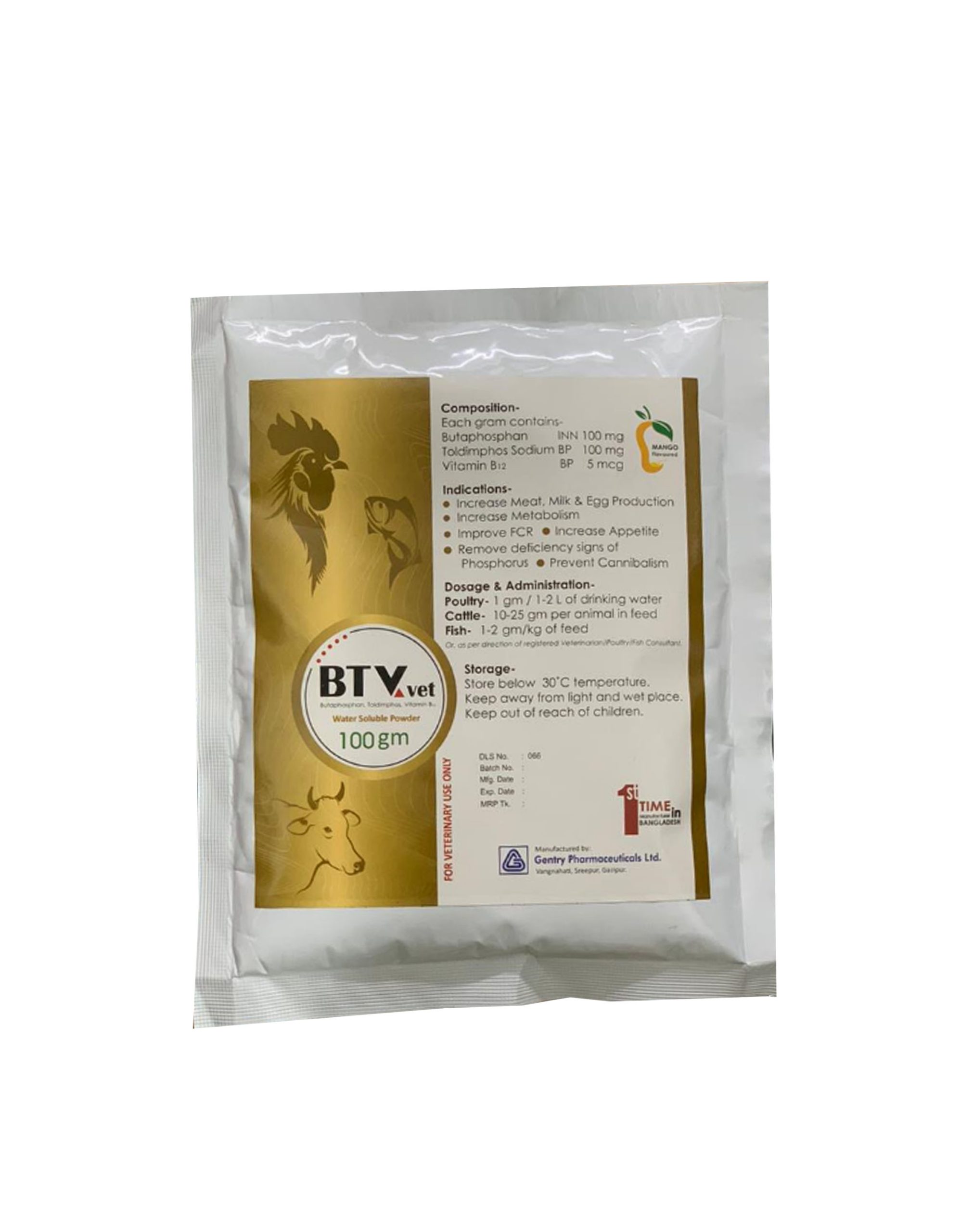 BTV Vet Powder | Gentry Pharmaceuticals Ltd